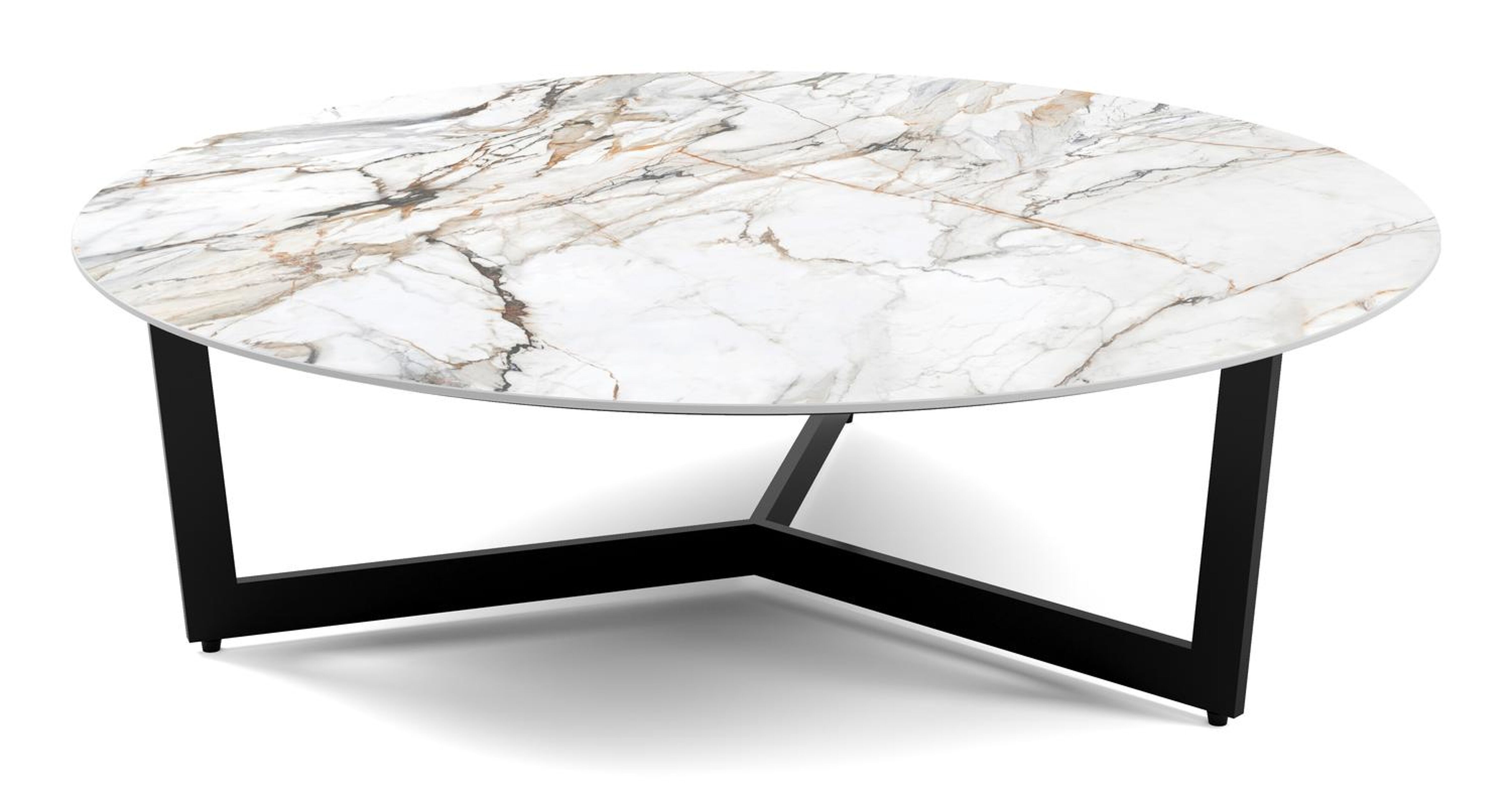 Table basse Cruzzo armature métal noir avec plateau de table Ceramo en ...