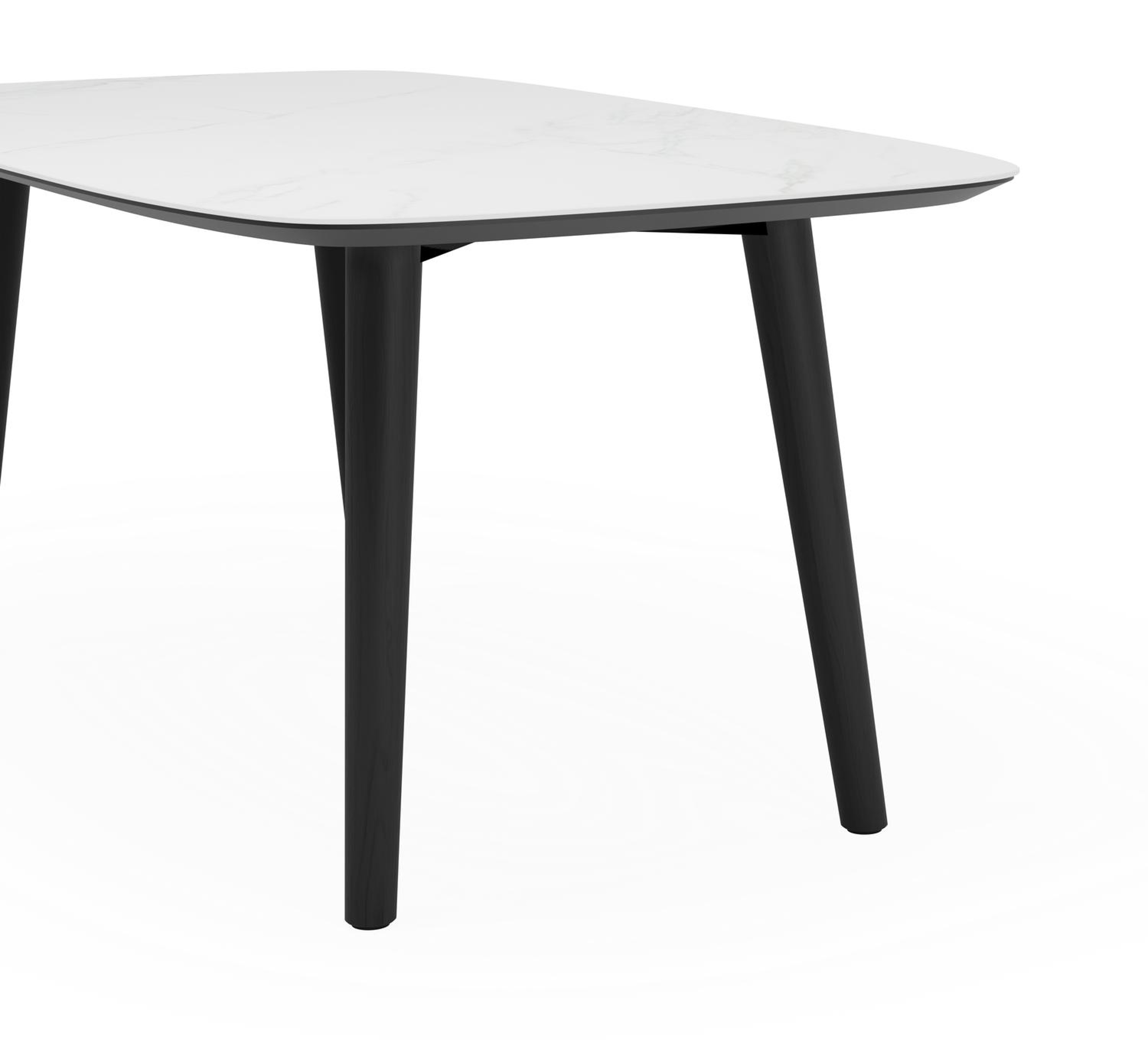 Table de salle à manger Conico armature en chêne noir avec plateau ...