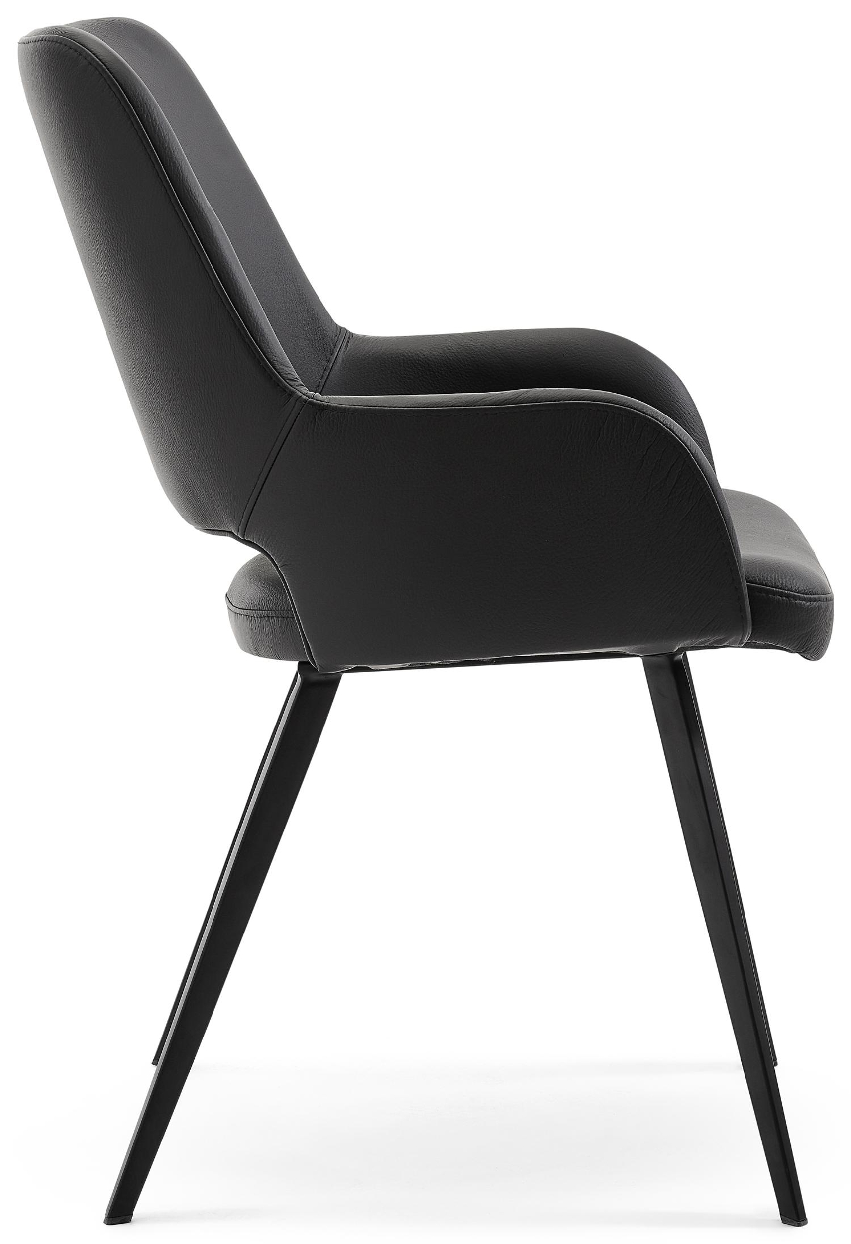 Giulio armstoel in Cuiro leder Nero