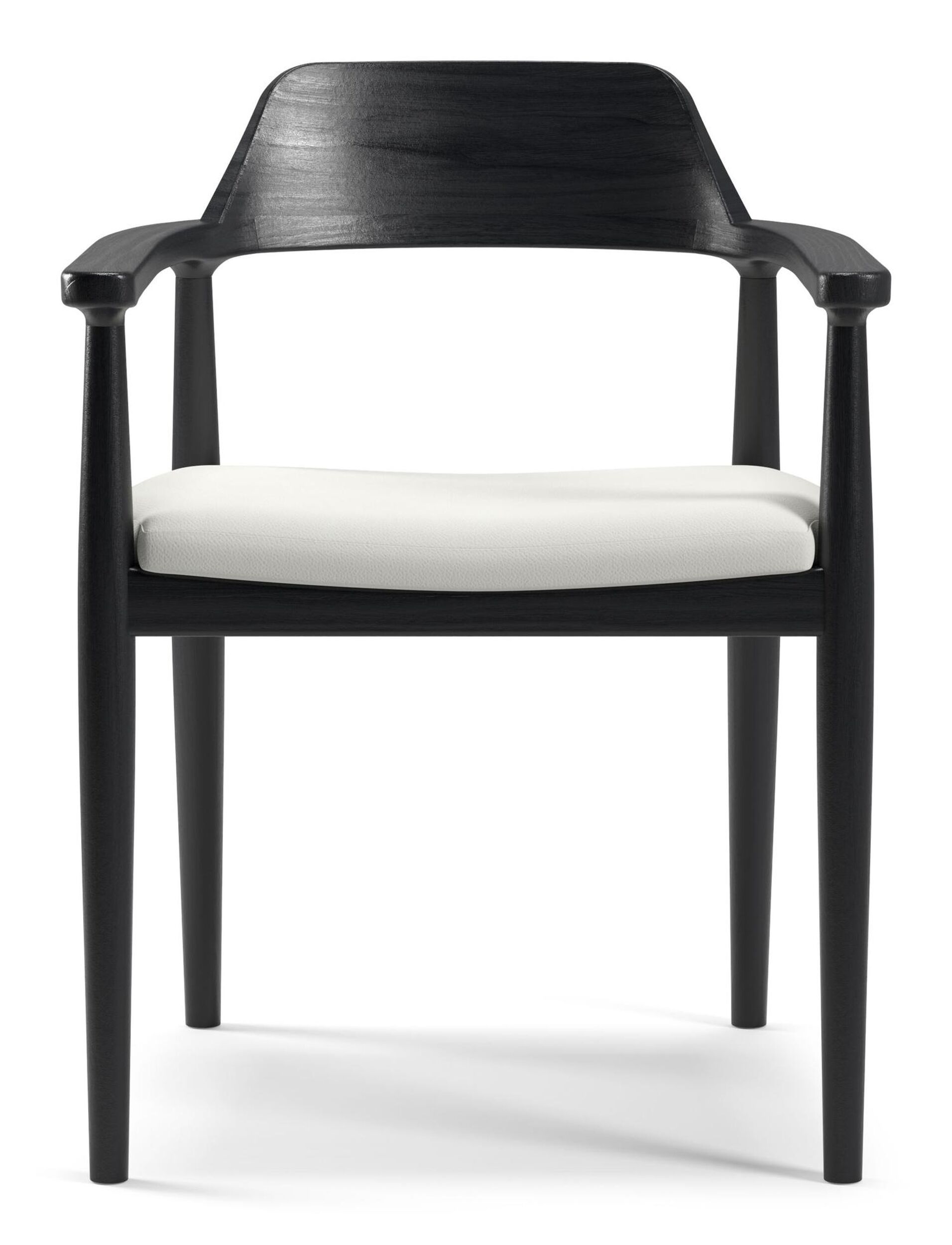 Monti fauteuil en Cuiro cuir Mist avec pied de chaise en chêne noir