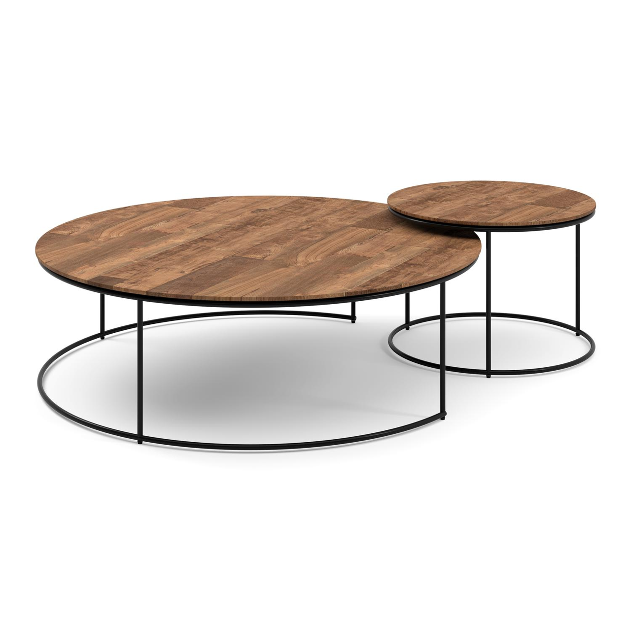 Set de tables d'appoint Juno armature métal noir avec plateau de table ...